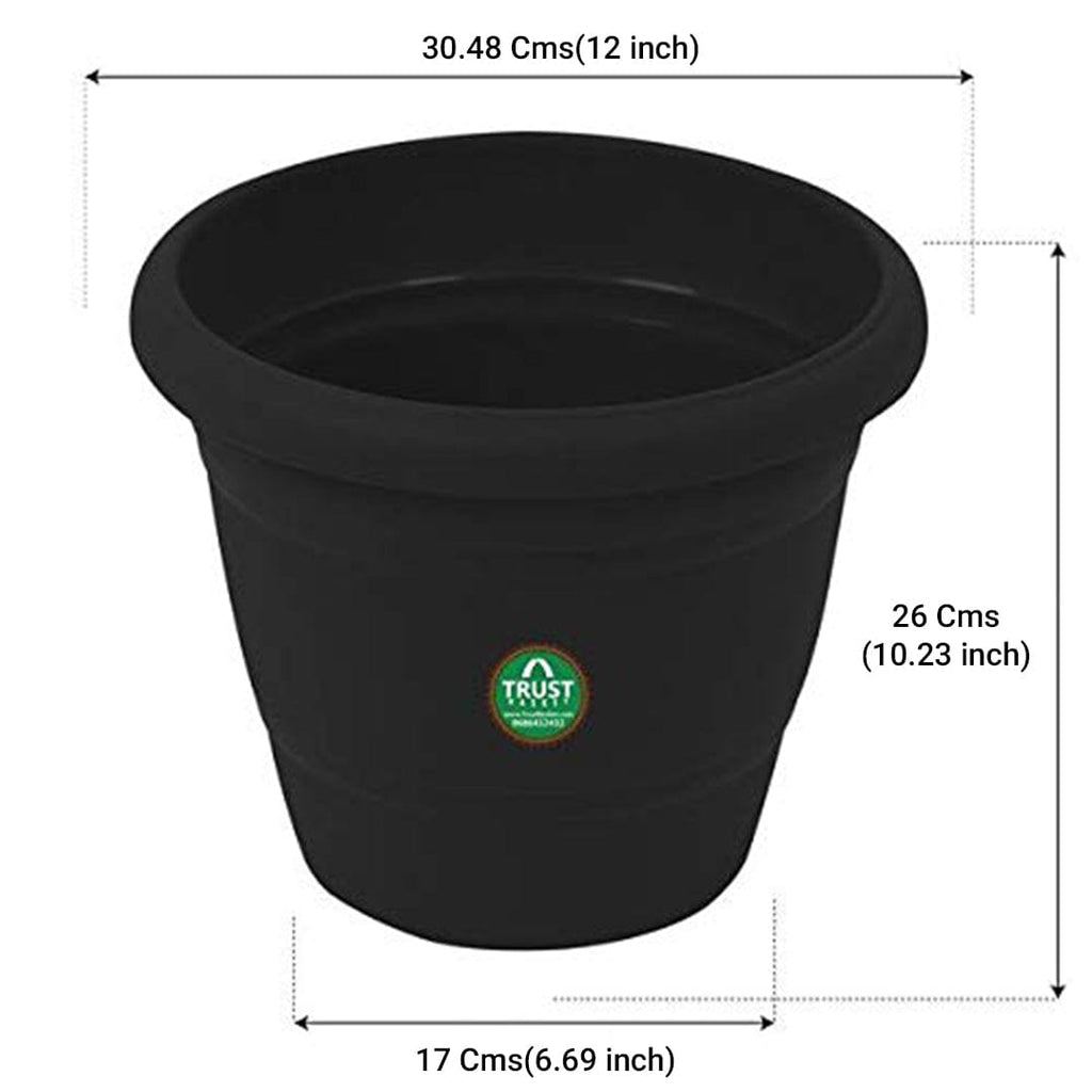 UV Treated Plastic Round Pots - 12 Inches – TrustBasket