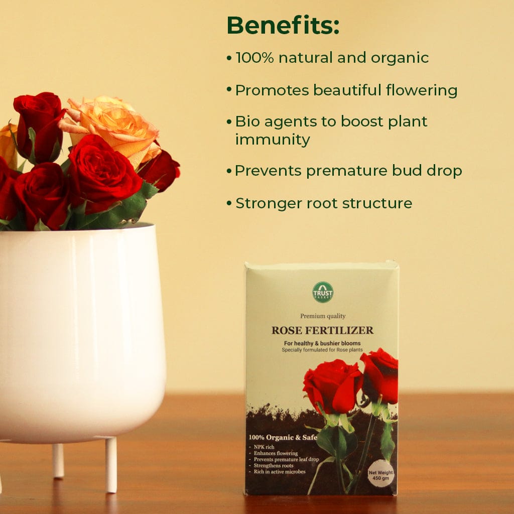 TrustBasket Rose Fertilizer (450gm) | Rose Plant Food For Flowering Pl
