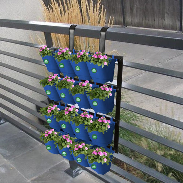 Vertical Gardening Pots With Metal Panel (16 Pots) – TrustBasket