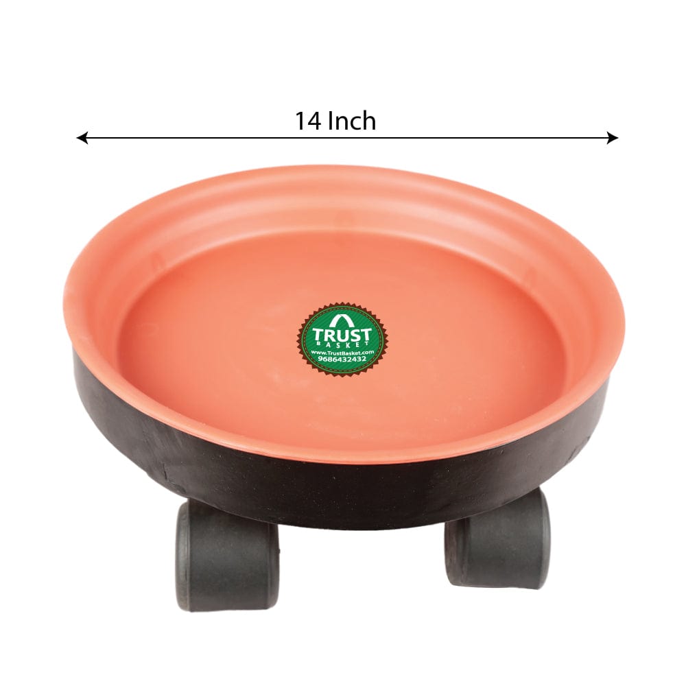 TrustBasket Wrought Iron Wheels Pot Stand